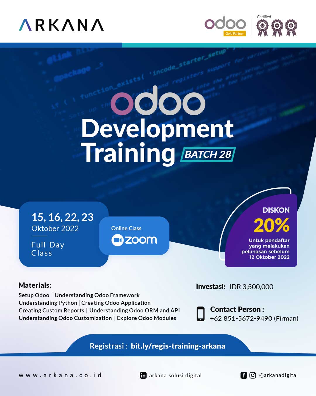 Training Odoo Indonesia | Arkana Training Odoo Indonesia | Arkana